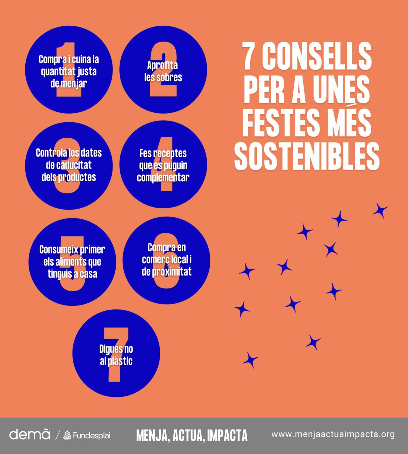 7 idees per a unes festes més sostenibles - MENJA, ACTUA, IMPACTA